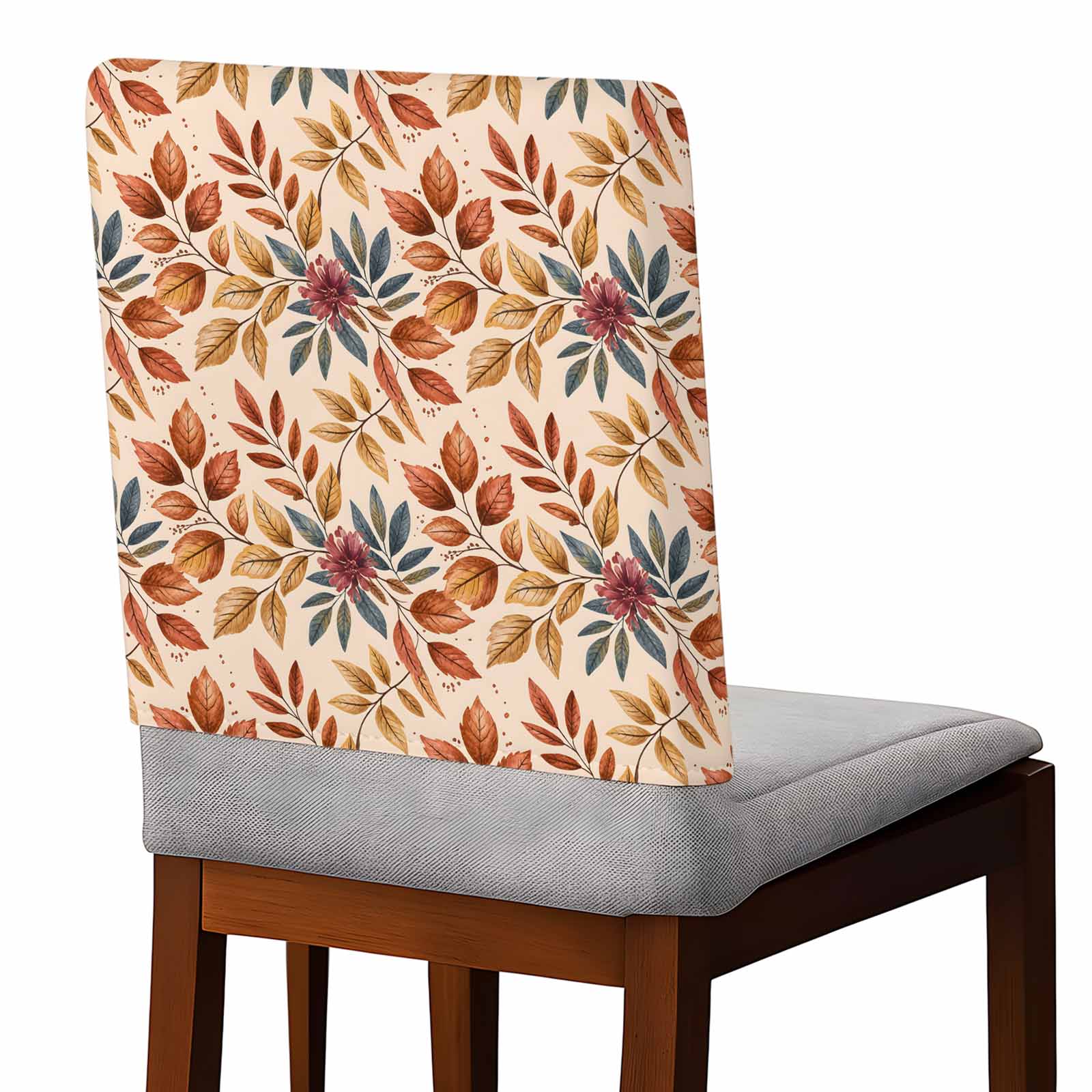 Chair Covers Set of 6 Fall Plant Retro Fallen Leaves Linen Texture ...
