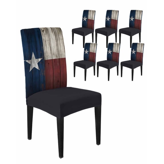 Chair Covers Set of 6, Independence Day USA State Flag Star Removable ...