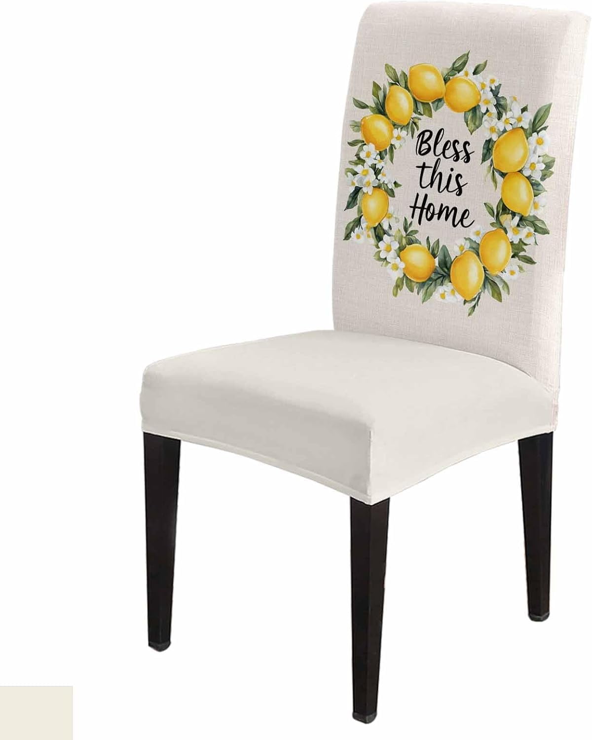 Chair Covers Set of 4, Bless Lemon Wreath, Removable Stretchable ...