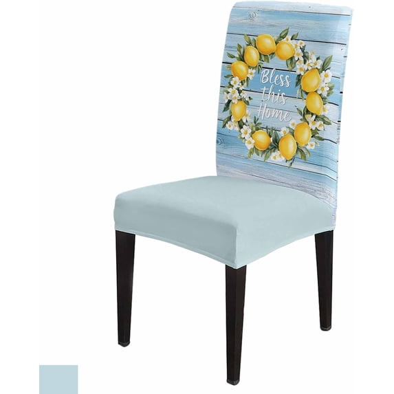 Chair Covers Set of 6, Lemon Flower Wreath, Removable Stretchable ...