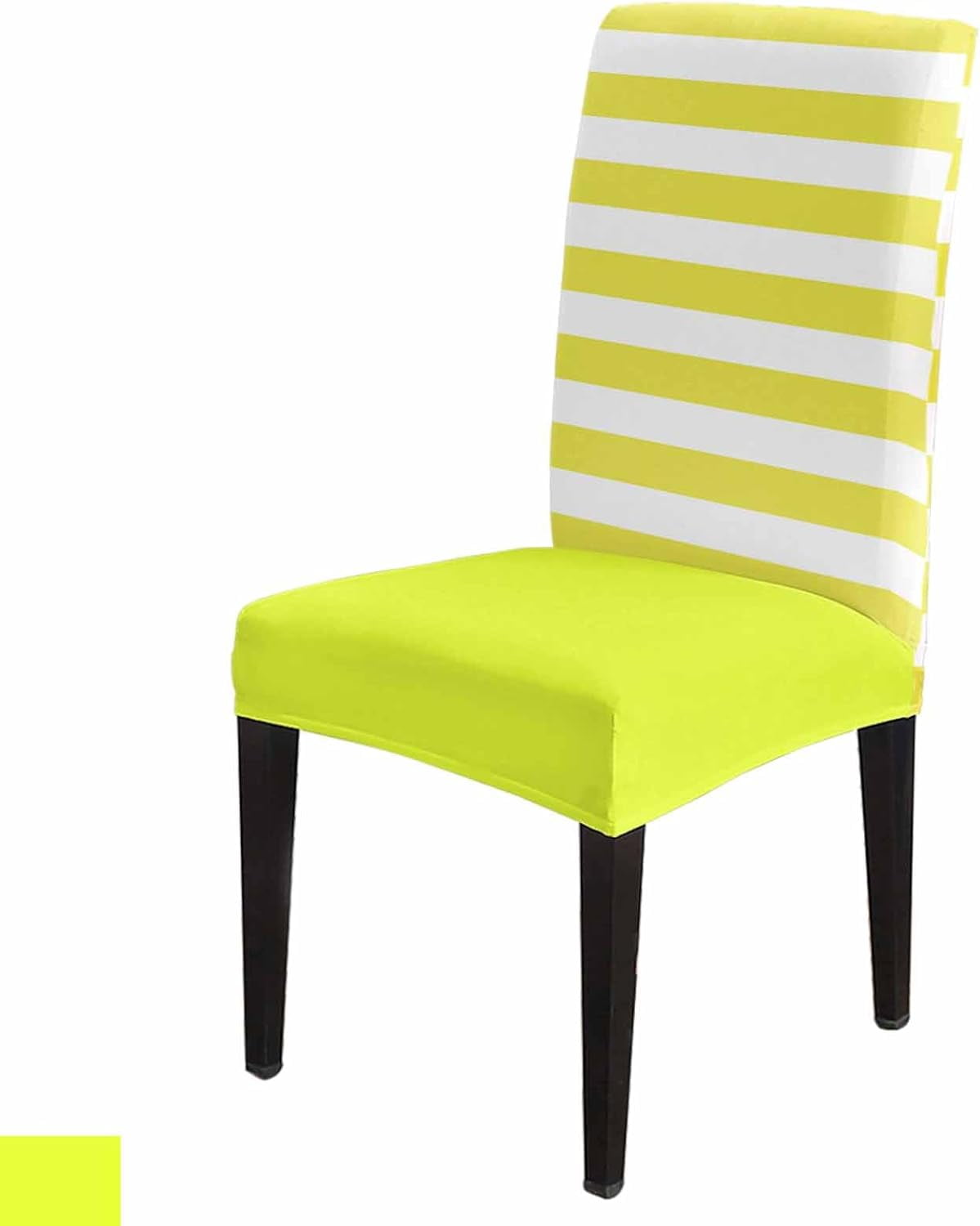 Chair Covers Yellow and White Stripes Dining Chair Slipcovers Striped ...