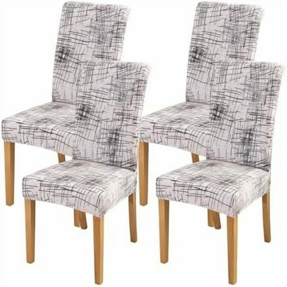 Chair Covers for Dining Chairs Set of 4,Beige Stretch Dining Room Chair ...