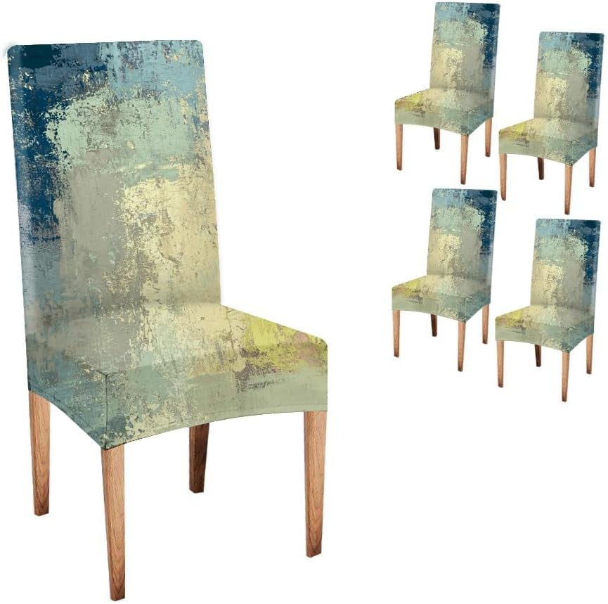 Chair Covers for Dining Room Set of 4 Abstract Art Colorful Dining ...