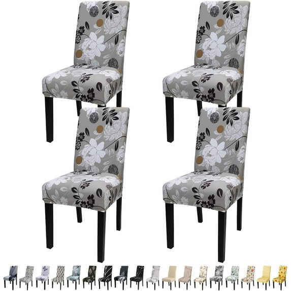 Chair Covers for Dining Room Set of 4, High Stretch Removable Washable ...