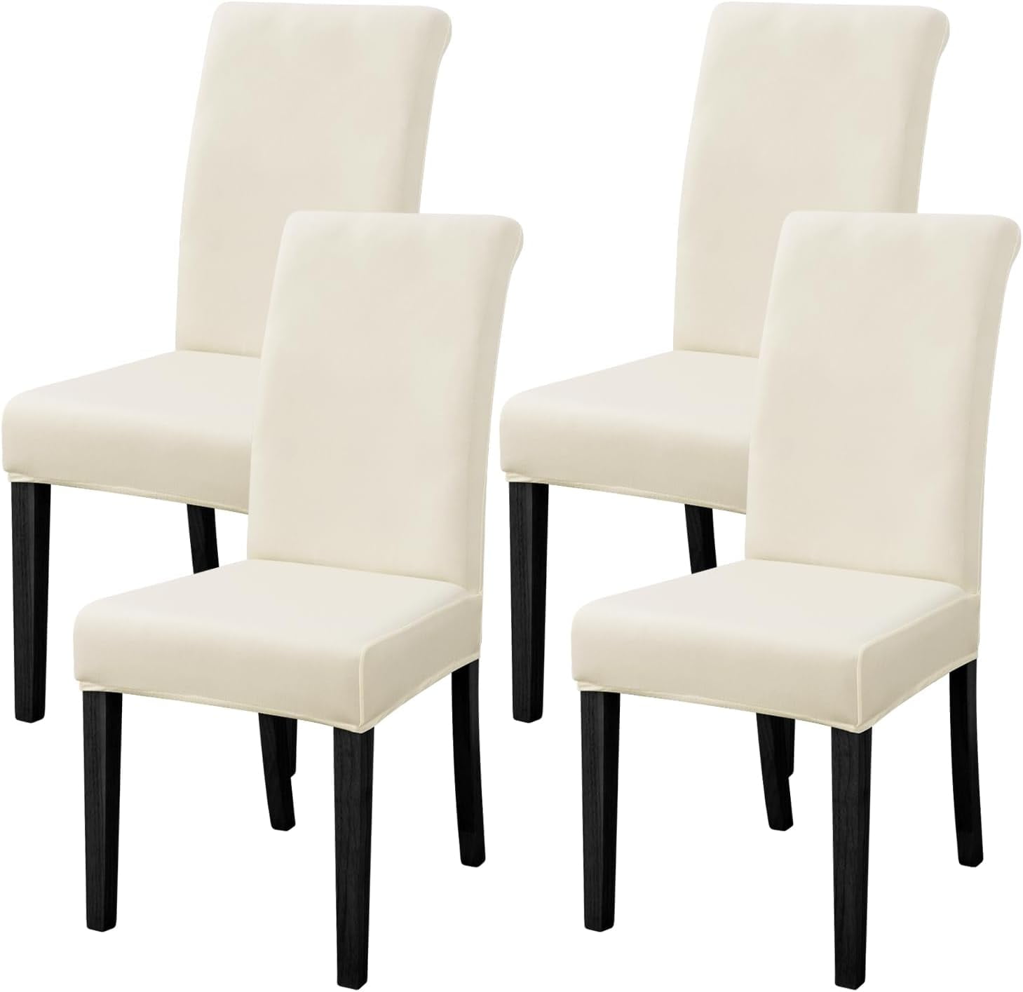 Chair Covers for Dining Room Set of 4 Pack Stretch Ivory Chair ...