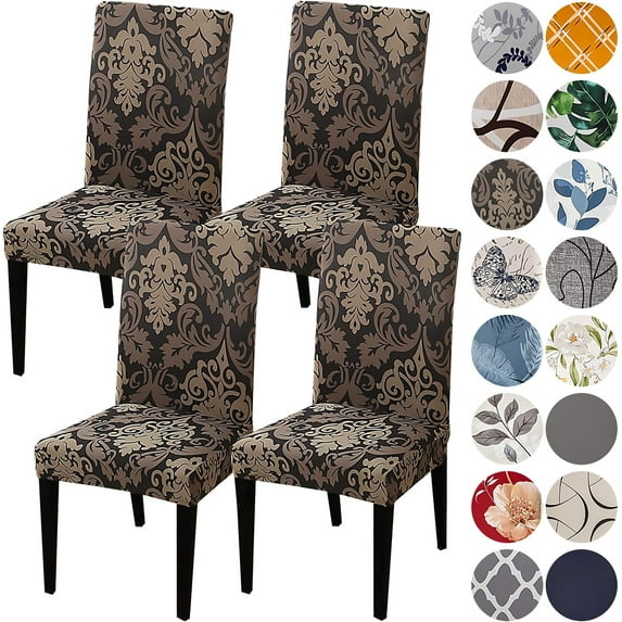 Chair Covers for Dining Room Set of 4,Stretch Spandex Parsons Chair ...