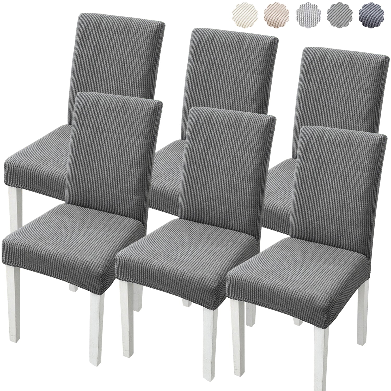 Chair Covers for Dining Room Set of 6 Removable Washable for Kitchen ...