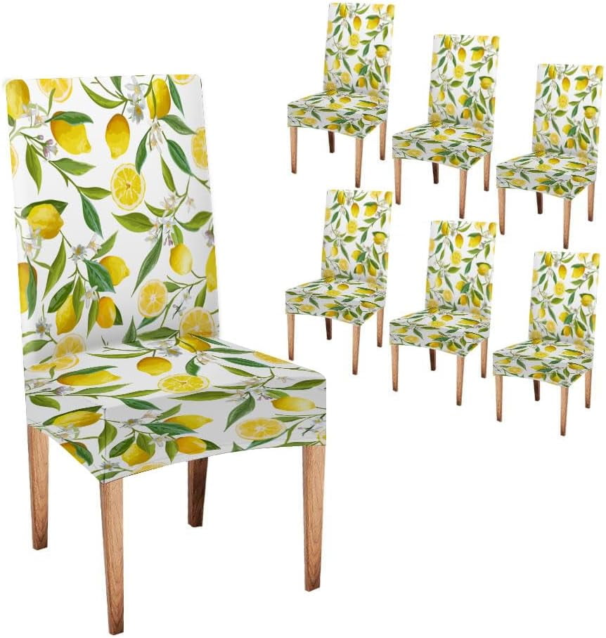 Chair Covers for Dining Room Set of 6,Stretch Kitchen Chair Slipcover 6 ...