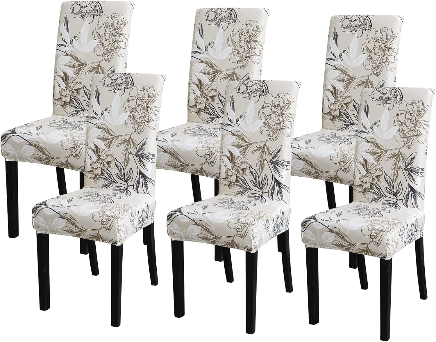 Chair Covers for Dining Room Set of 6,Stretch Kitchen Chair Slipcover 6 ...