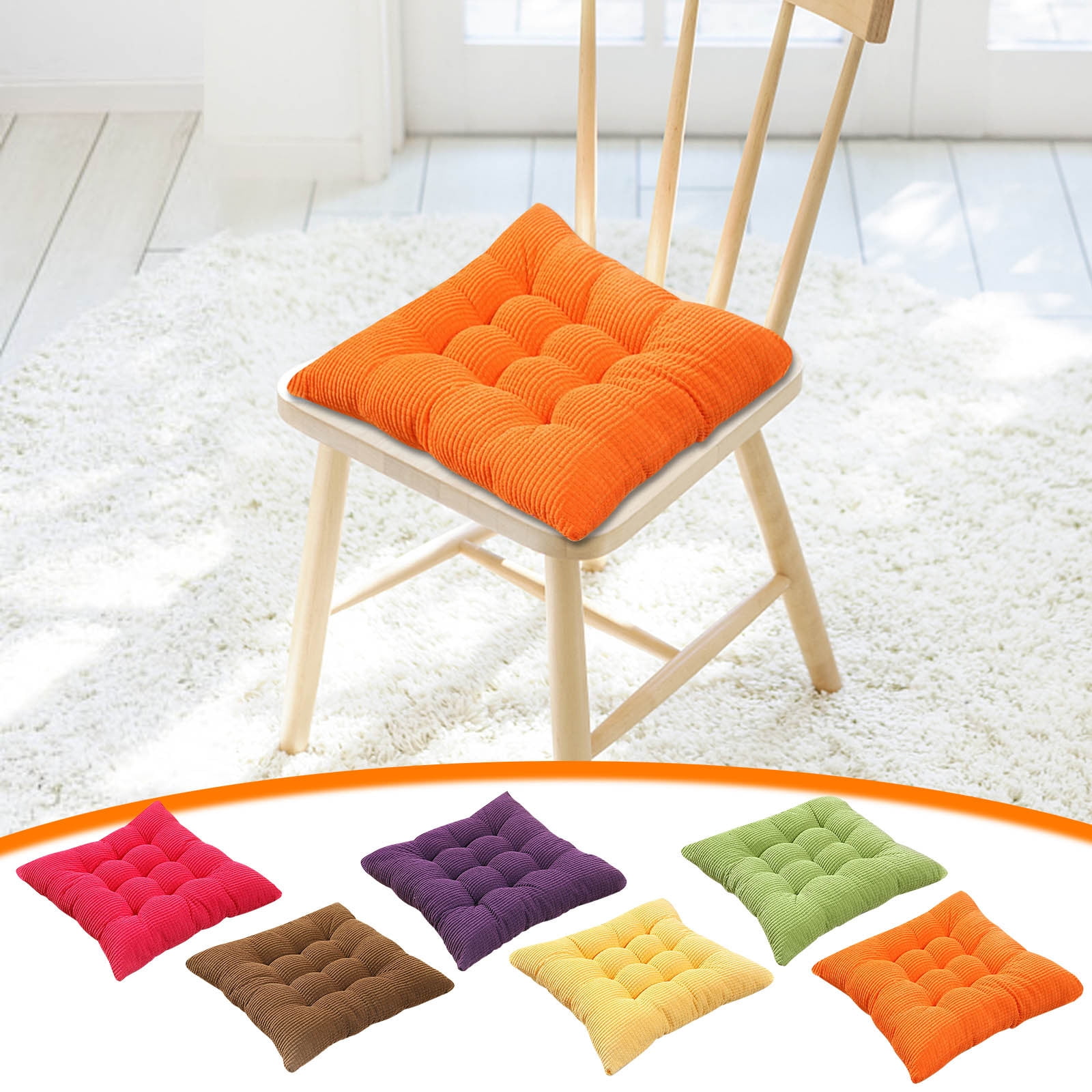 Chair Cushion, Contoured Seat Cushion with Hook & Loop Fasteners ...