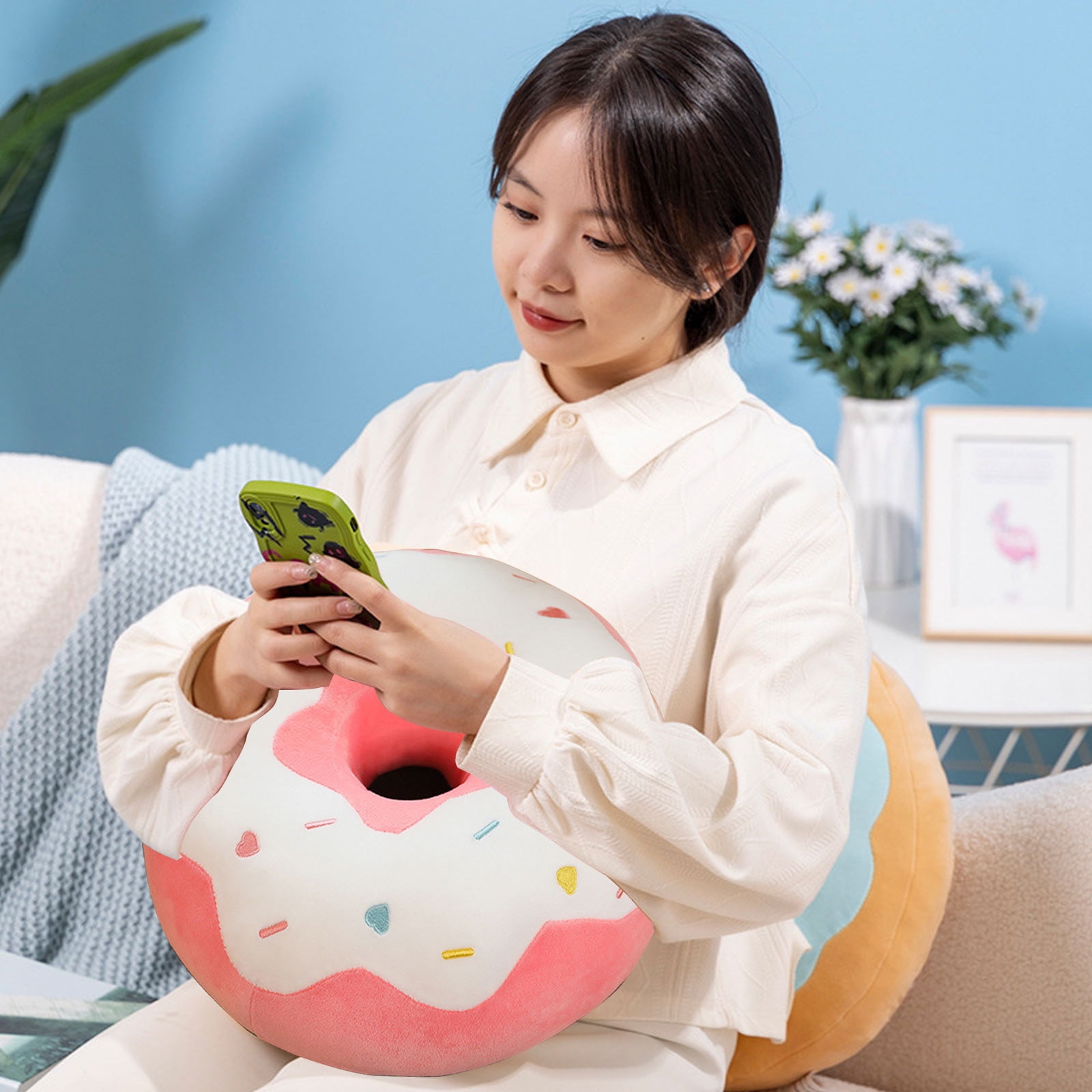 Chair Cushion, Donut Seat Cushion, Thickened Cotton Filled, Soft ...