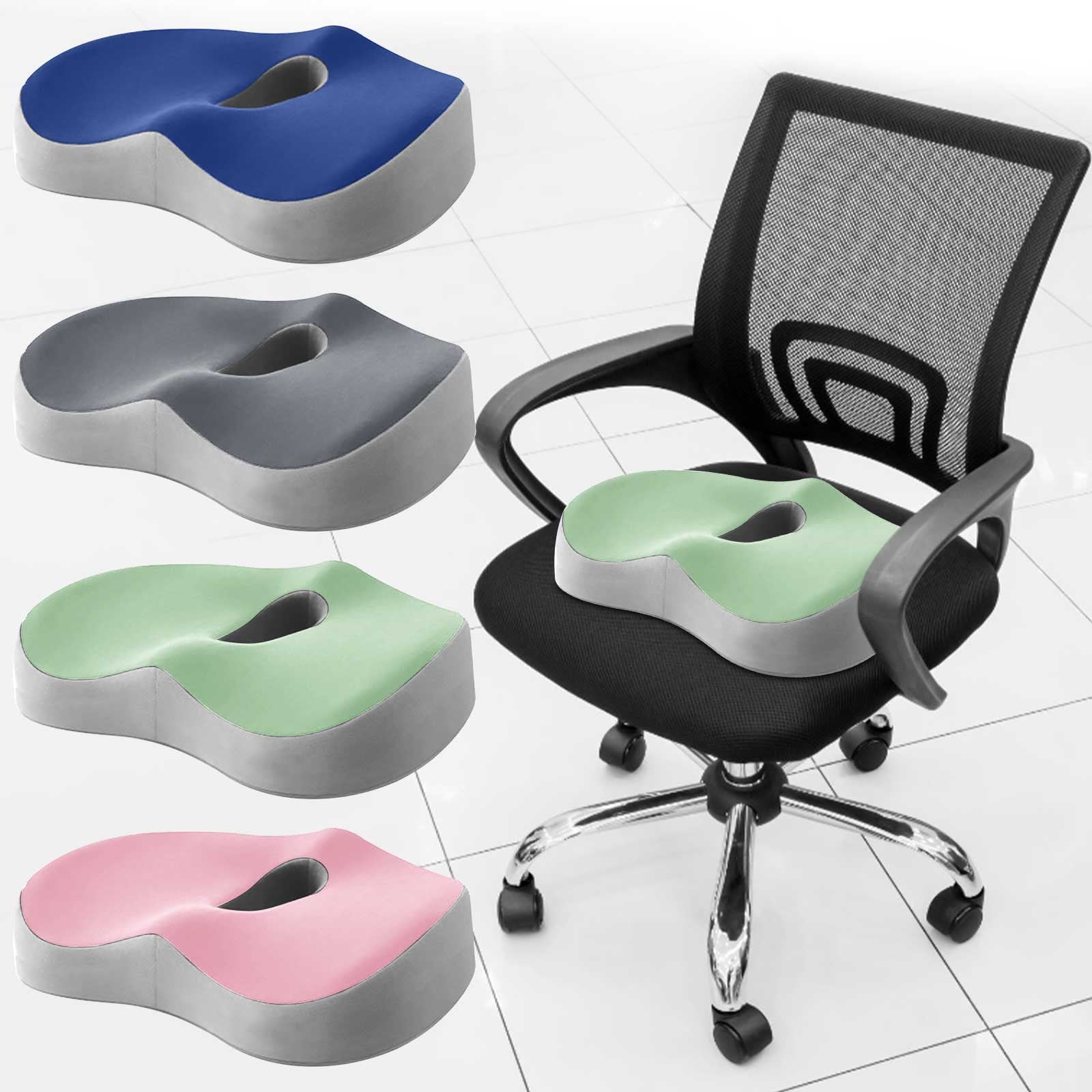 Chair Cushion Memory Foam, Orthopedic Support Seat, Breathable Mesh Top ...