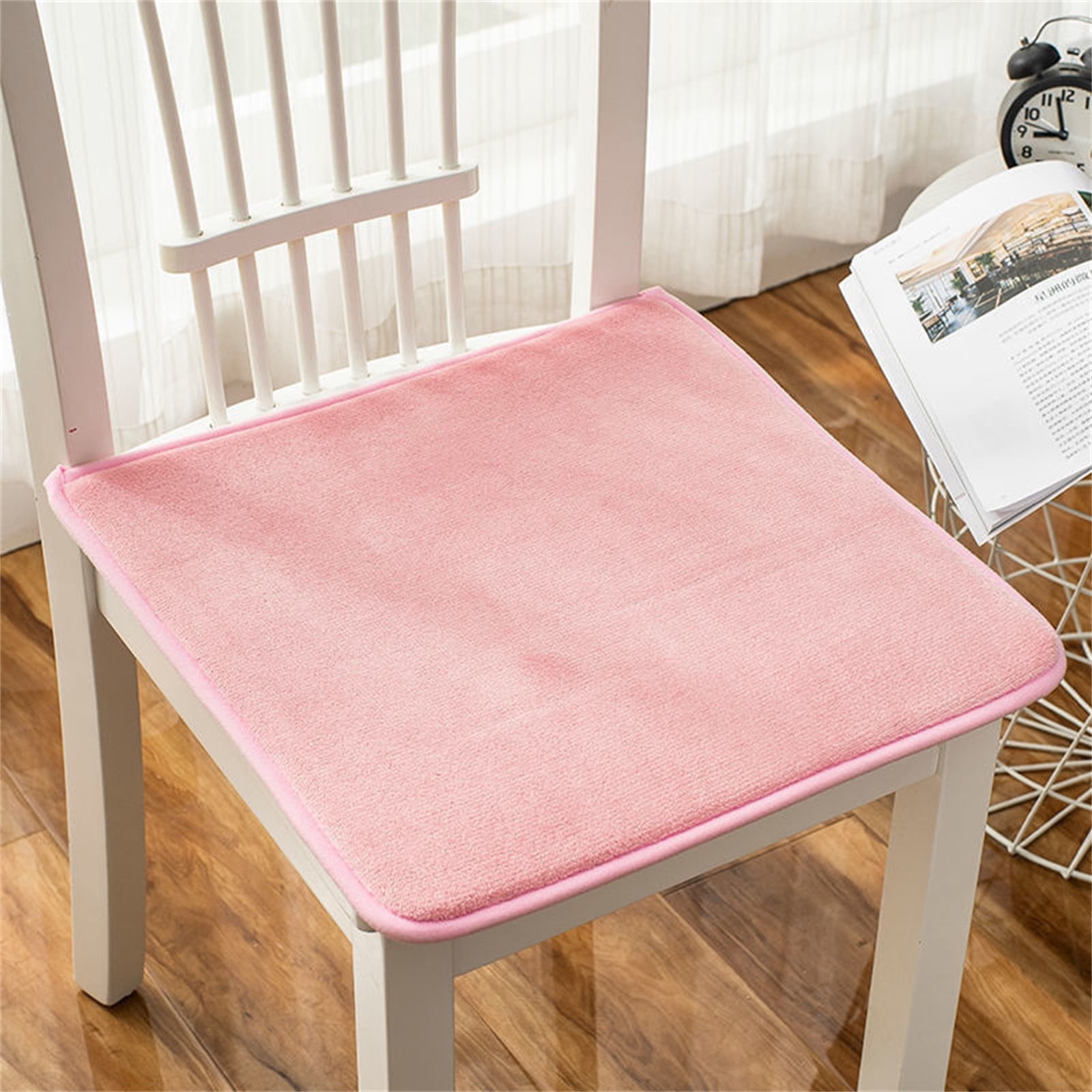 Chair Cushion with Hook & Loop Fasteners, Contoured Seat Pad for Office ...