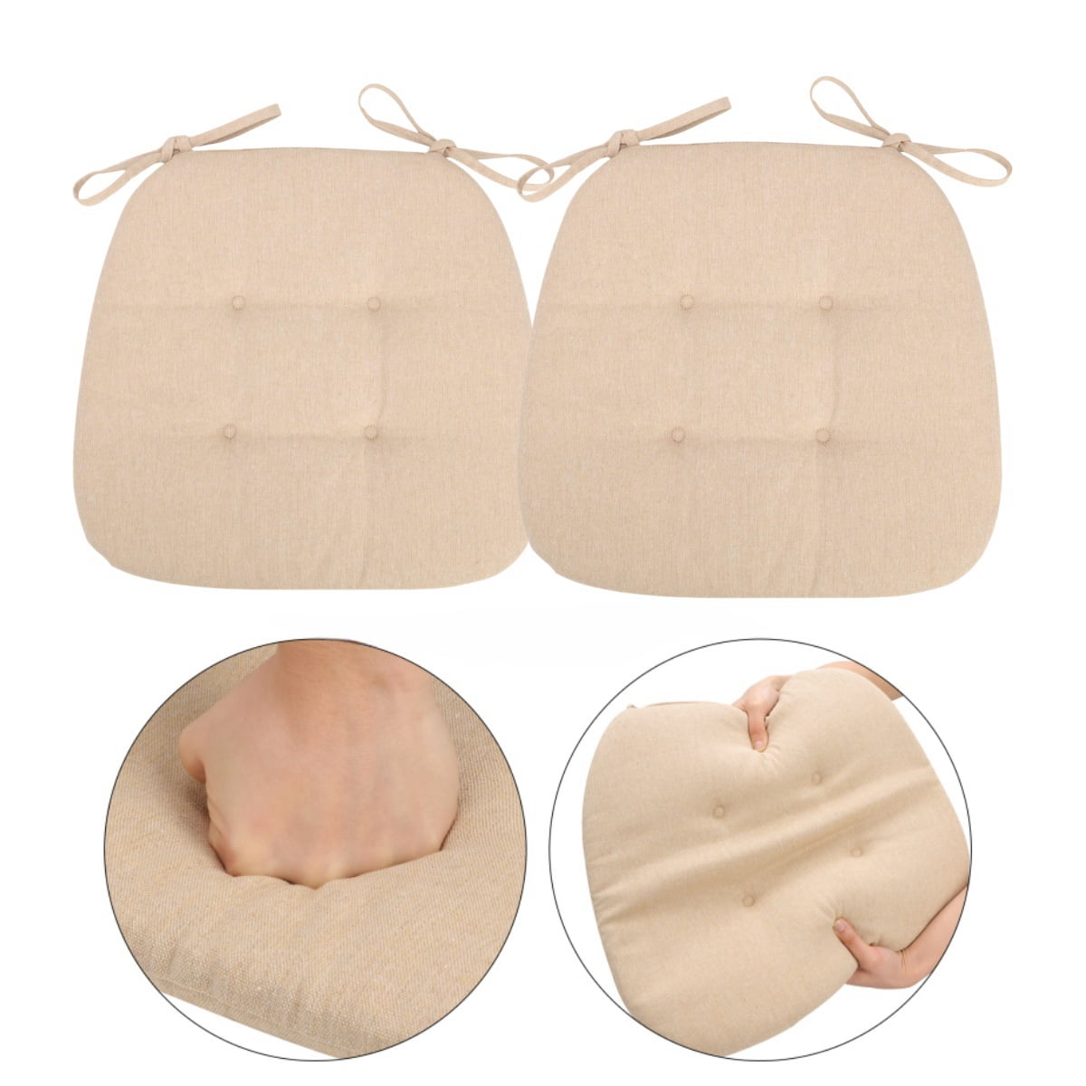 Chair Cushion with Ties for Dining Chairs, Memory Foam Non Slip Kitchen ...