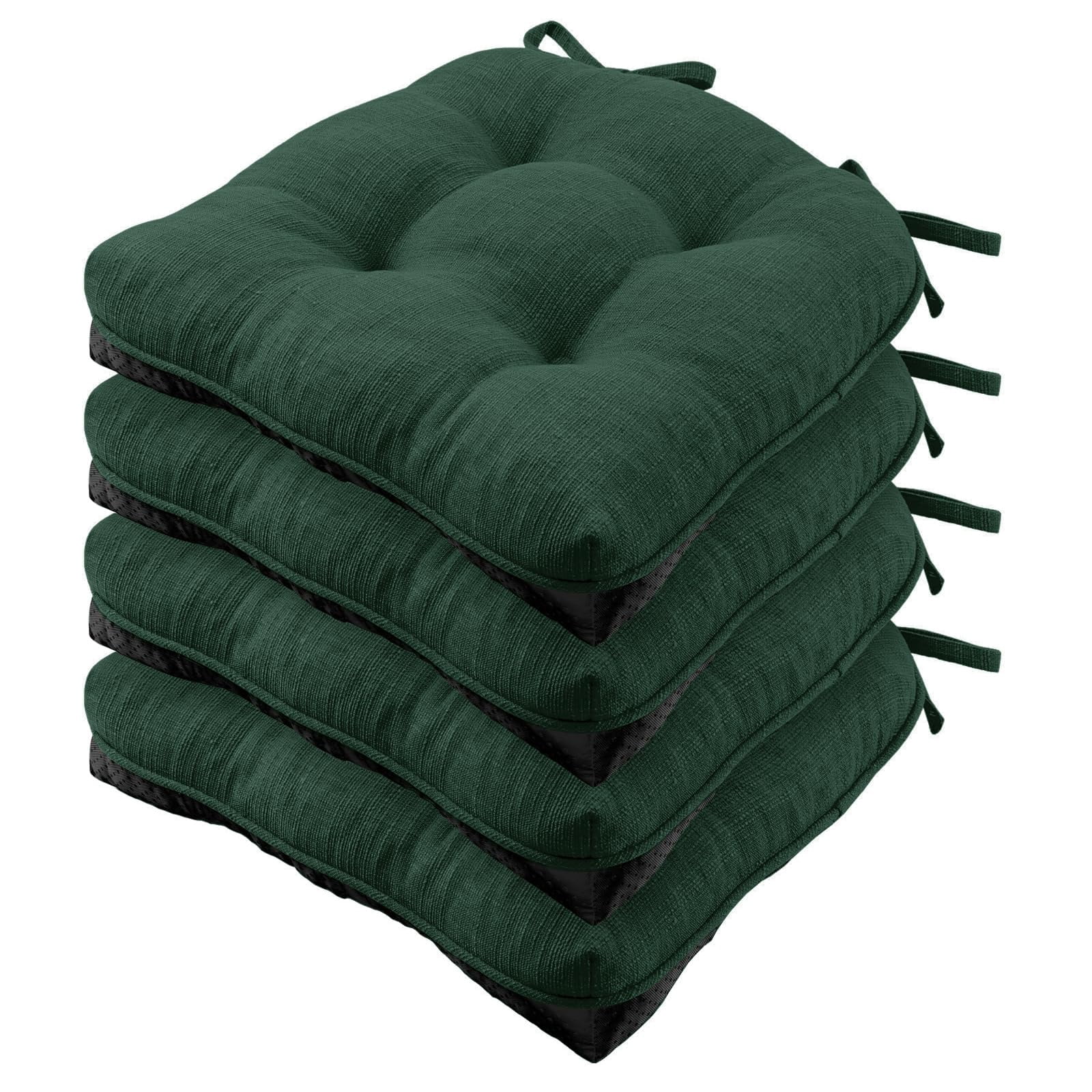 Chair Cushions Dark Green 4 Pack Dining Chair Seating - Walmart.com