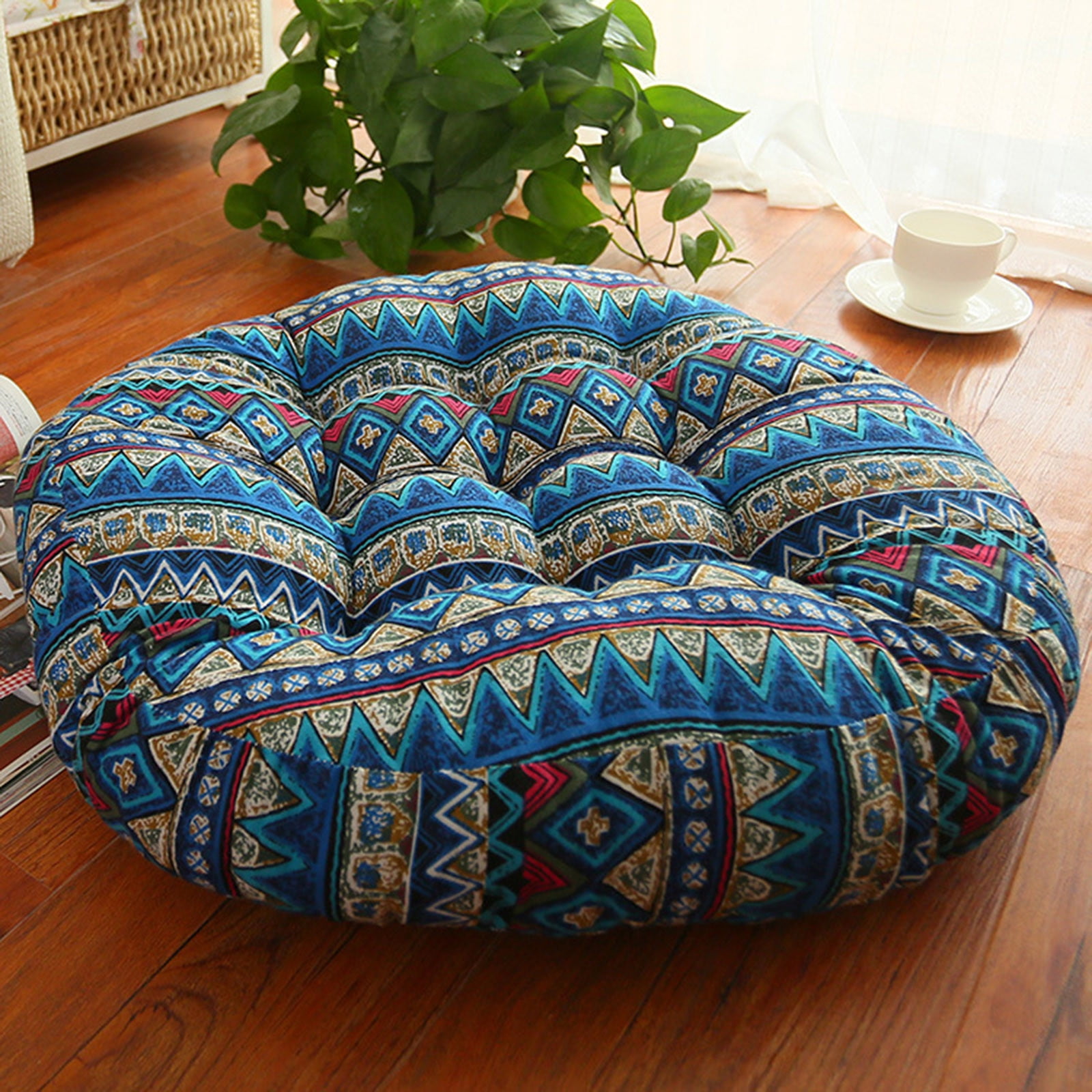 Chair Cushions for Office Chair, Thick Round Linen Zafu Cushion for ...