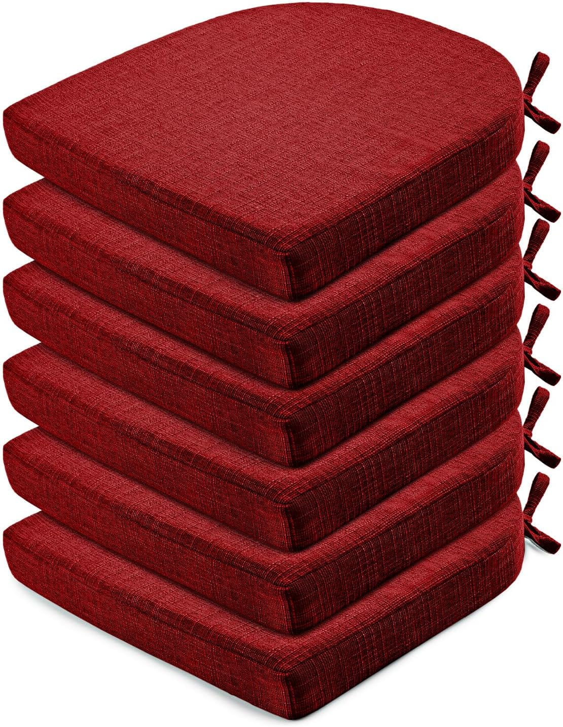 Chair Cushions for Dining Chairs 6 Pack - Kitchen Chair Cushions with ...