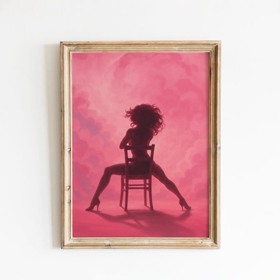 Chair Dance Silhouette Sensual Pink, Unframed Canvas - Walmart.com