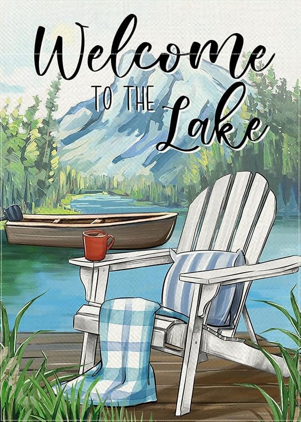 Chair Decorative Flags With The Words "Welcome To The Lakeside" Are ...
