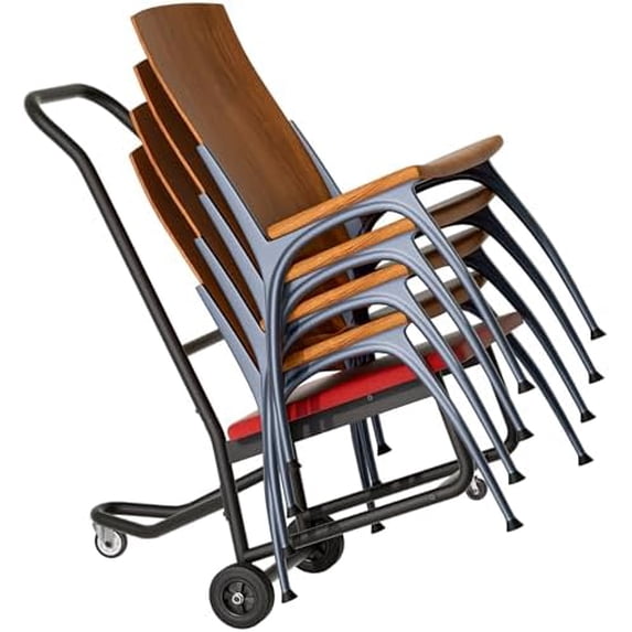 Chair Dolly for Stackable Chairs, Chair Cart with 4 Wheels and Red ...