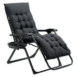 Chair, Folding Reclining Lounge Chair with Padded Cushion, Side Tray ...