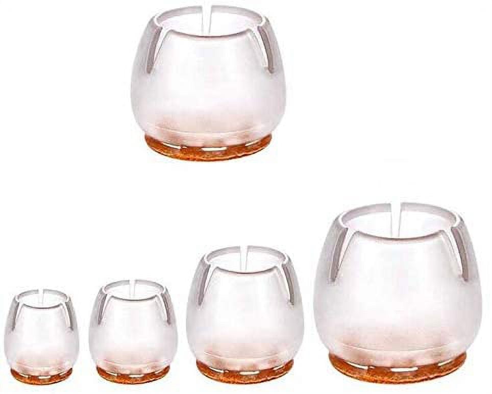 Chair Leg Caps, Round Clear Silicone Table Furniture Leg Feet Tips ...