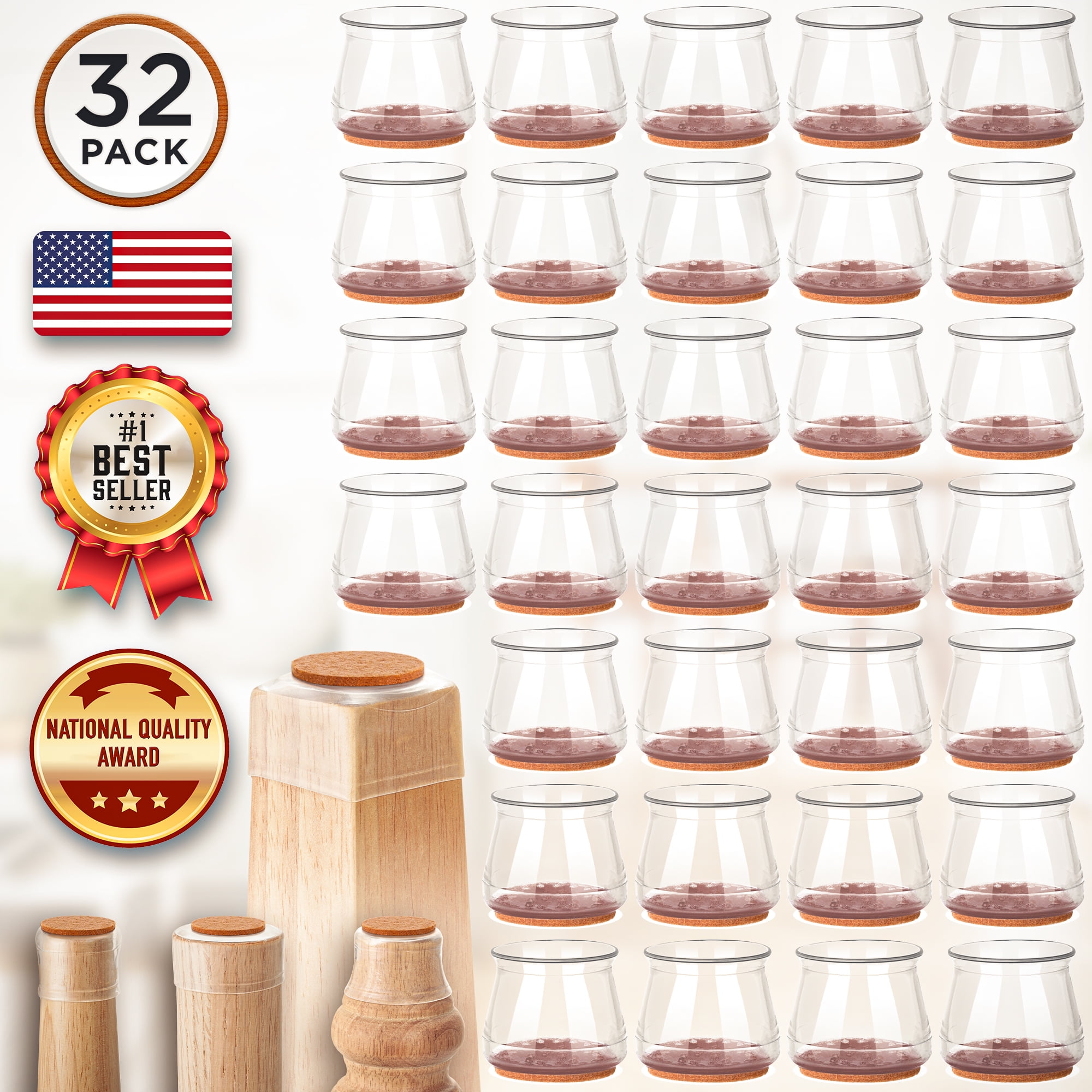 Mata1 32 Pcs Silicone Kitchen Protection Chair Leg Floor Protectors ...