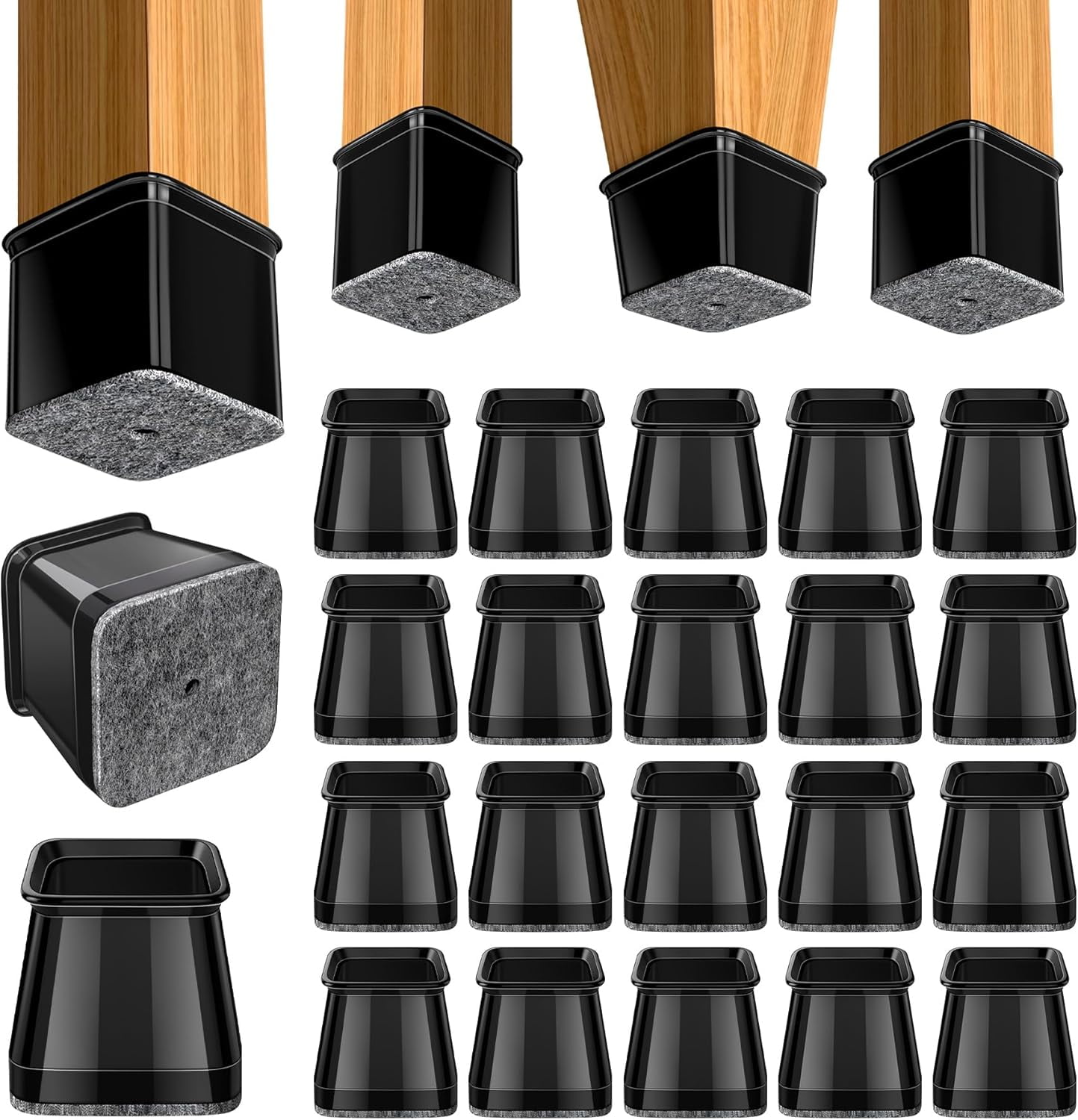 Chair Leg Floor Protectors Rectangle Chair Leg Protectors for Hardwood ...
