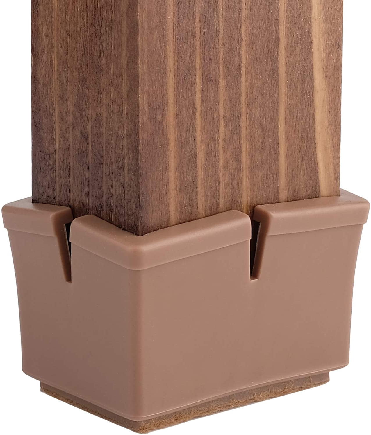 Chair Leg Floor Protectors Rectangular Fit Length 1-9/16" to 1-13/16 ...