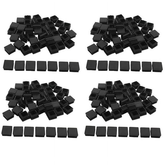Chair Leg Plastic Blanking End Cap Square Tube Insert Black 20mmx20mm ...