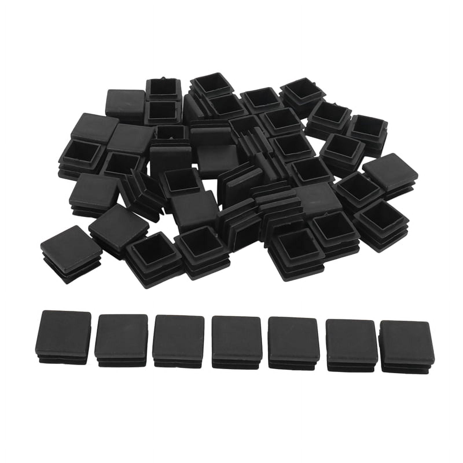 Chair Leg Plastic Blanking End Cap Tube Insert Black 20mmx20mm 50pcs ...
