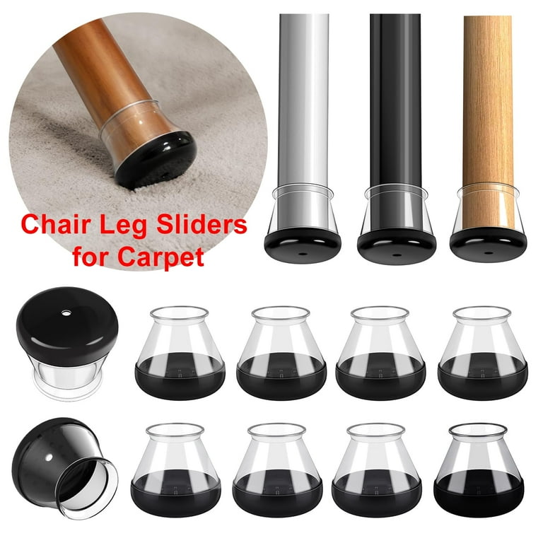 GICUNK Chair Leg Sliders for Carpet 28pcs Chair Glides Furniture Leg Protectors Caps Carpet Protectors Table Feet Covers Cups Plastic Furniture Pads