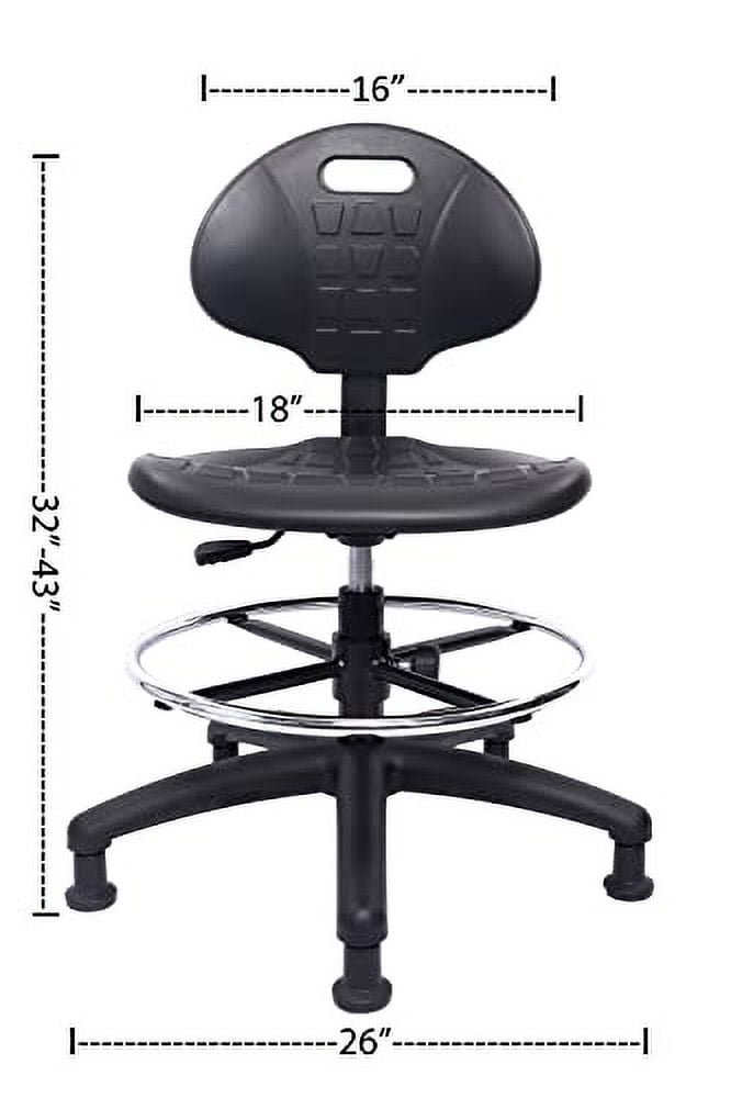 Chair Master Drafting Stool - Easy to Clean! Ergonomic Polyurethane Chair. Seat Height ...