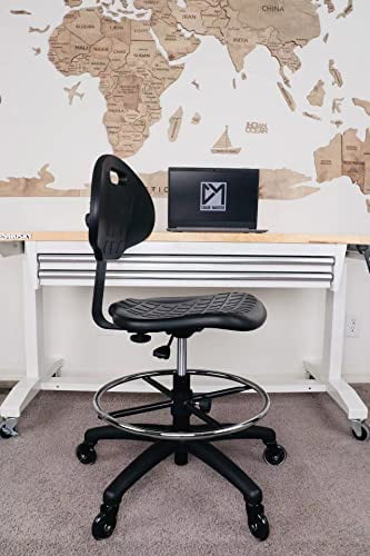 Chair Master Drafting Stool - Easy to Clean! Ergonomic Polyurethane Chair. Seat Height ...