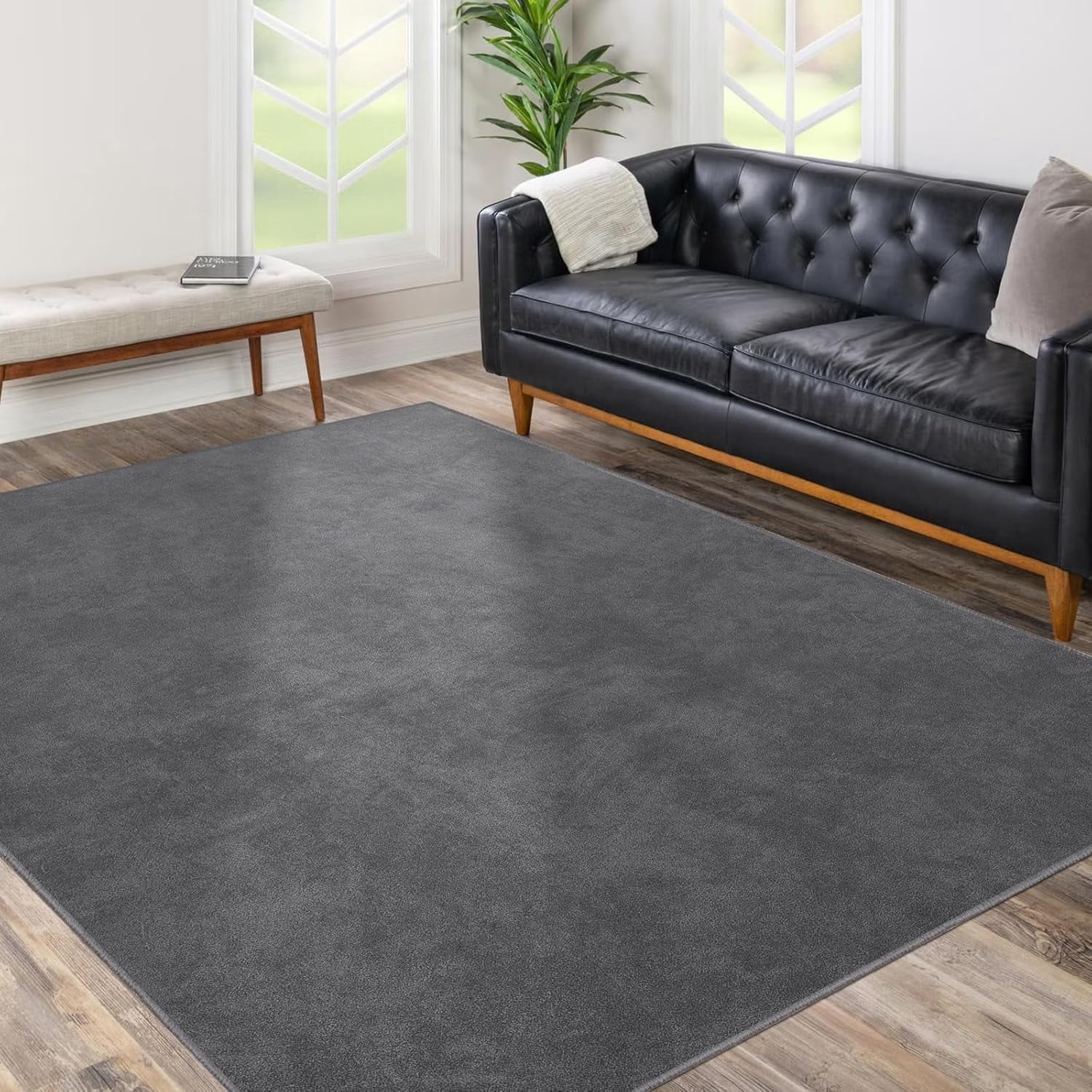 Chair Mat, 75" x 60" Large Chair Mat for Hard Floors, Flannel Fabric ...