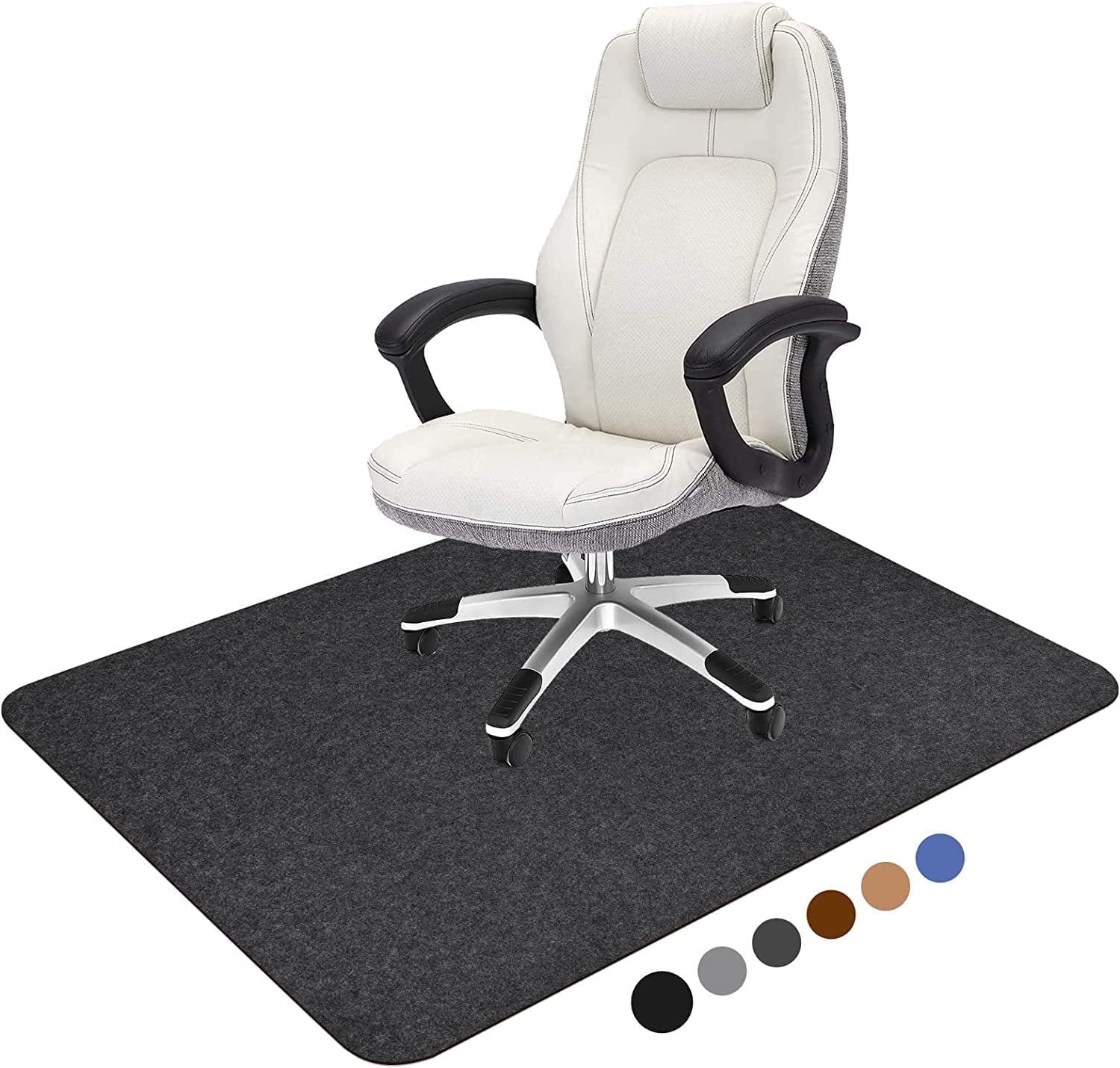 Hriiiiya, Hardwood Floor Office Chair Mat, 55'' x 35'', Dark Grey ...