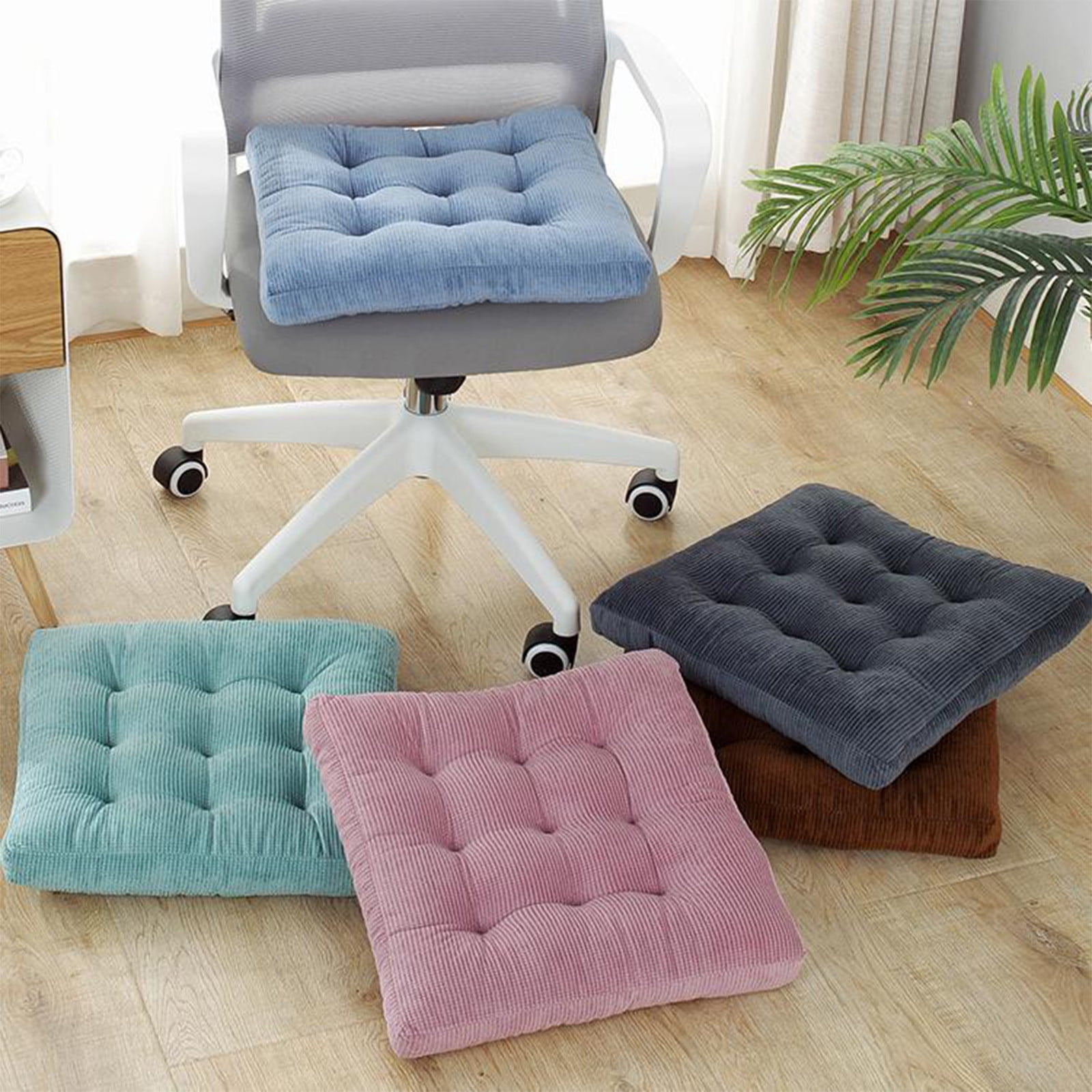 Chair Pad, Solid Color Thick Chair Cushion, Ultra-Soft Padding ...