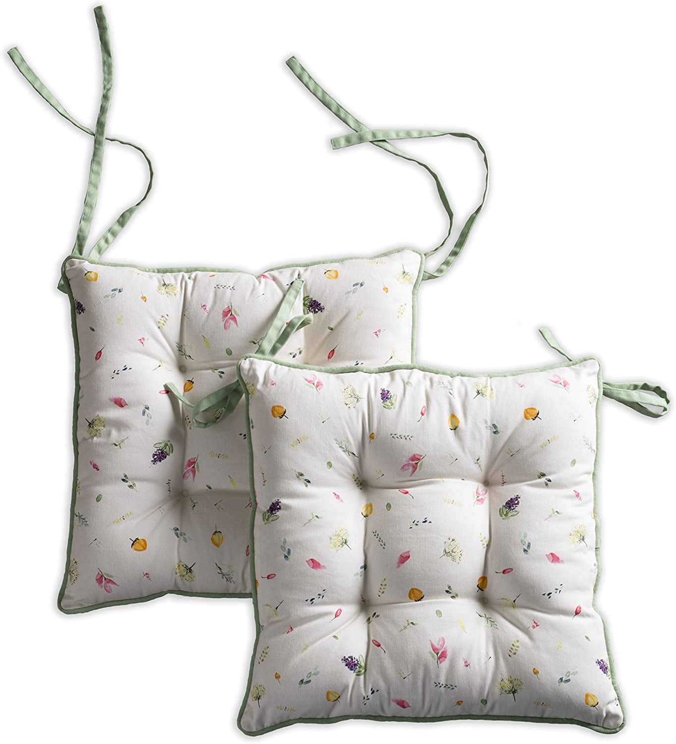 Chair Pads 100% Cotton 16 Inch x 16 Inch Chairpads with Ties Polyester ...