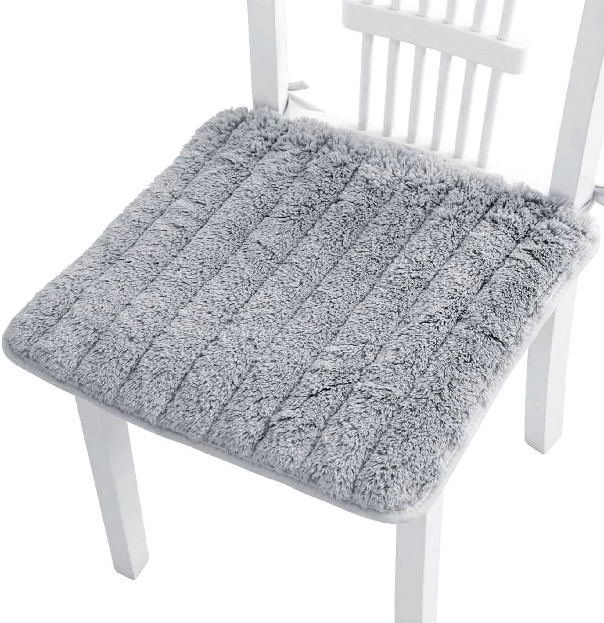 Chair Pads with Ties Soft Plush Winter Square Cushions for Dorm/Home ...