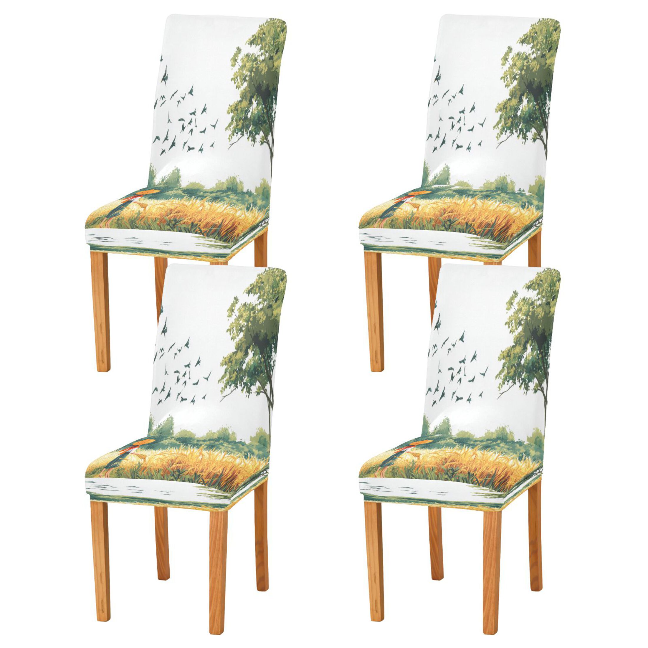 Chair Protector Cover Dining Chair Slipcovers Pack of 4, Removable ...