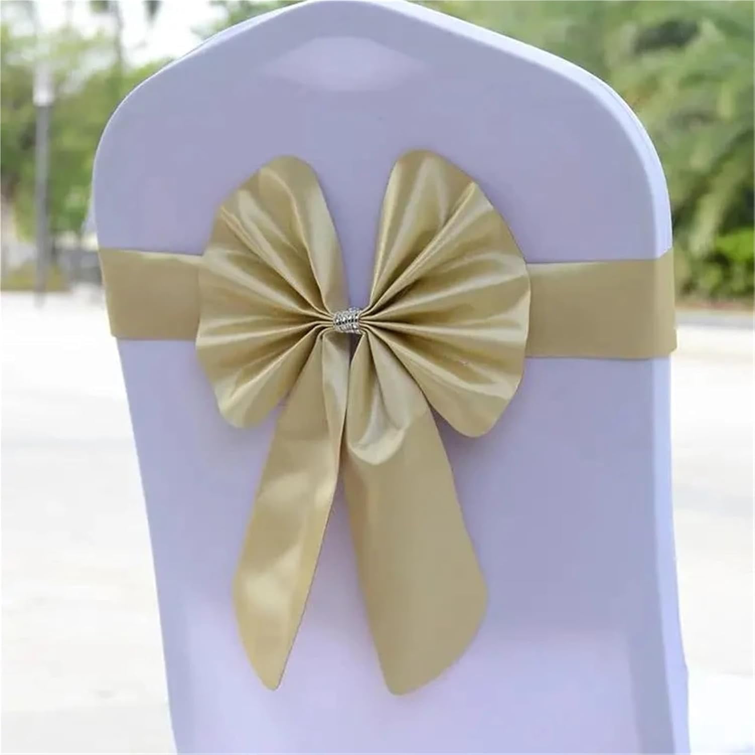 Chair Sashes 10pcs PU Sash Elastic Bow Tie Chair Sashes Band for ...