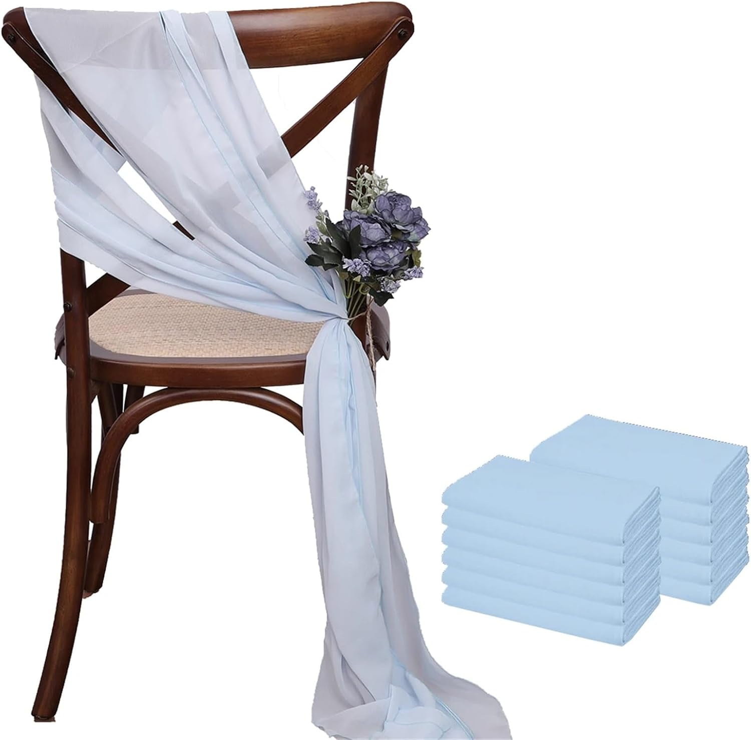 Chair Sashes 12 Pcs 17x275cm Pink Chiffon Chair Sashes Chair Sash ...