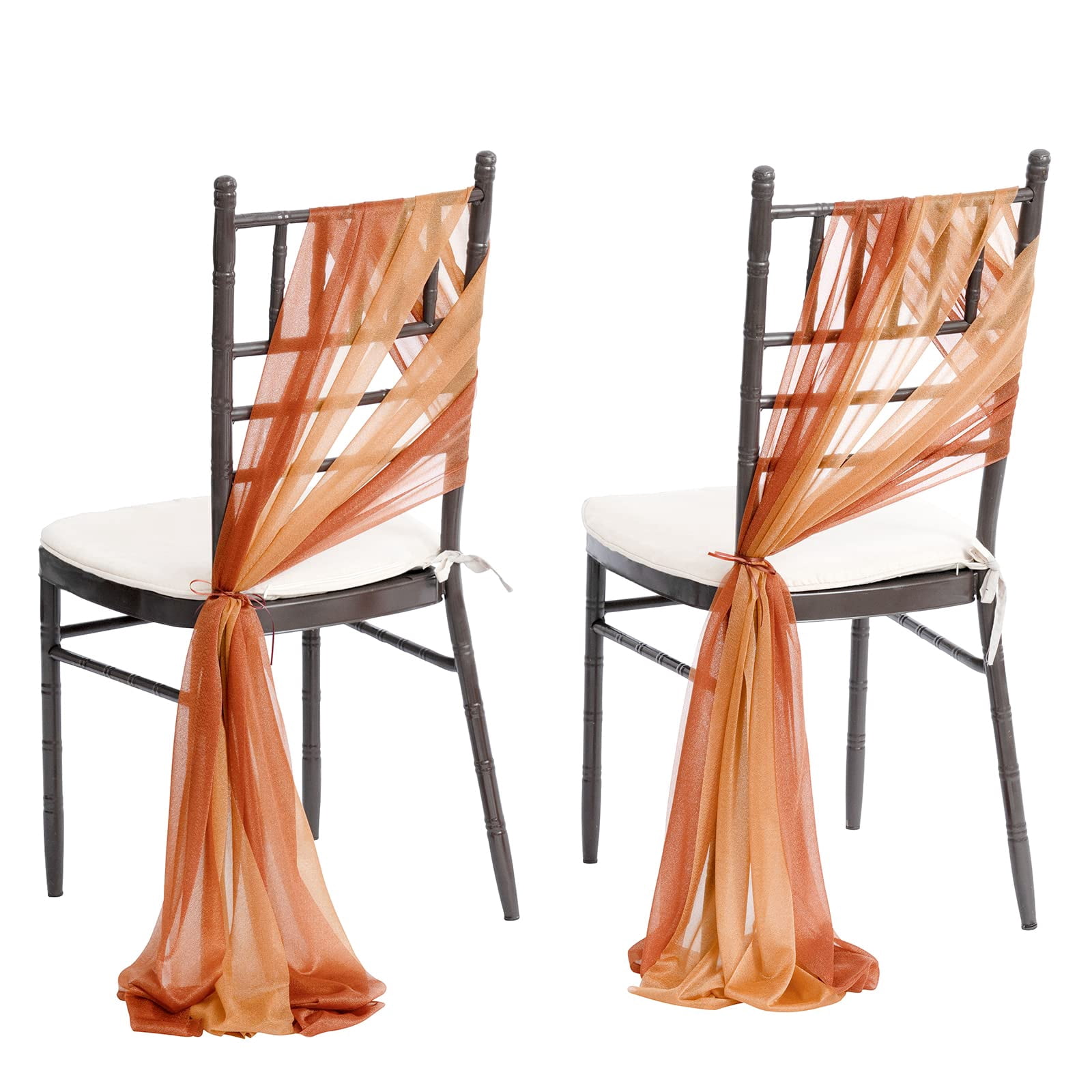 Chair Sashes Polyester Tulle Fabric Or-burnt Orange & Orange Clay ...