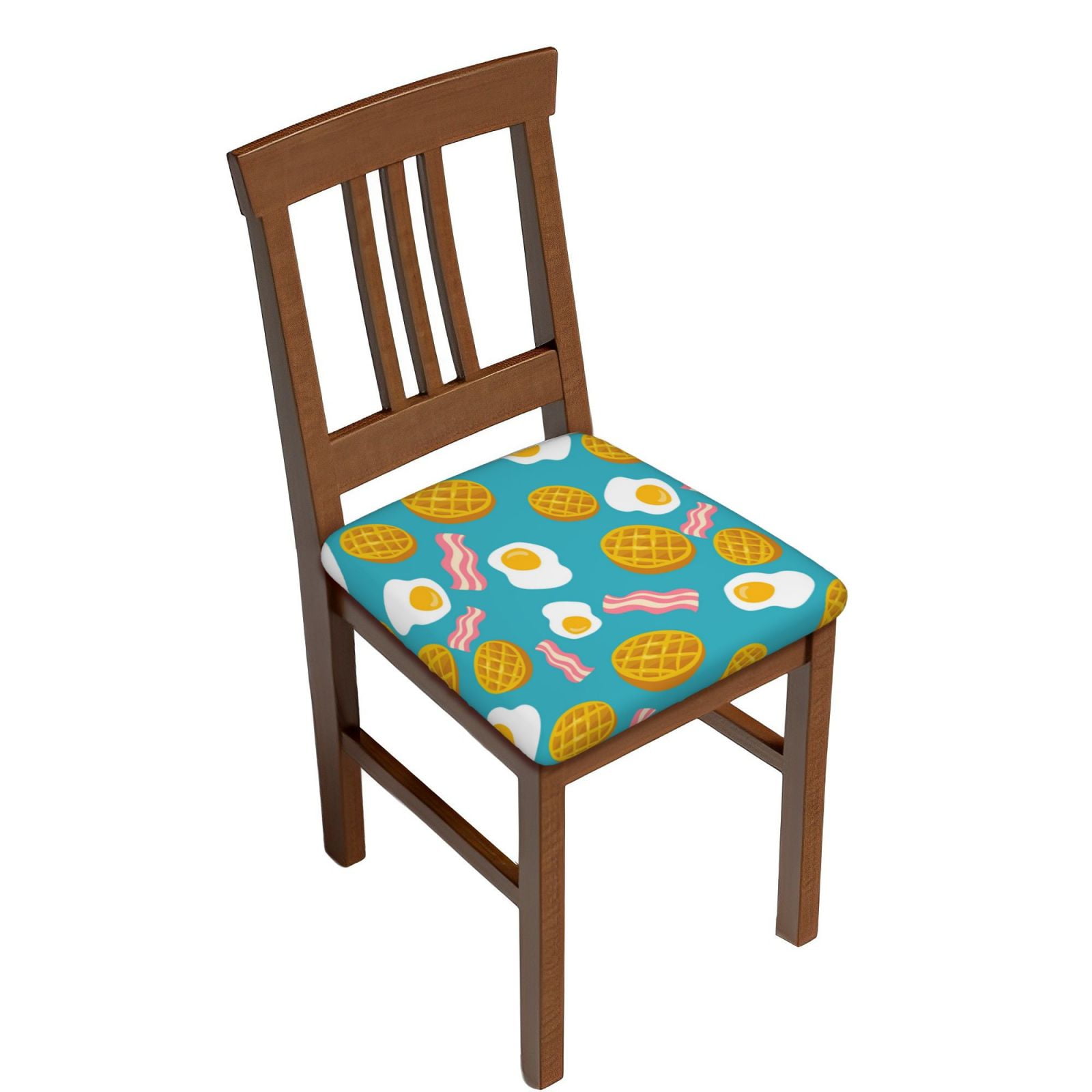 Chair Seat Covers Sets, Waffle Poached Eggs Bacon -Chair Seat Covers ...