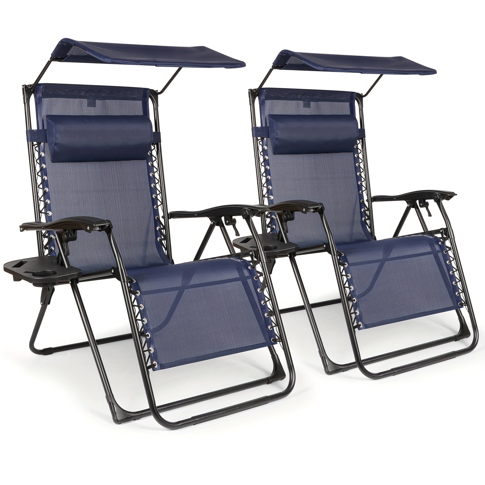 Chair Set of 2, 29 Inch Extra Large Outdoor Lounge Patio Lounge Chair ...