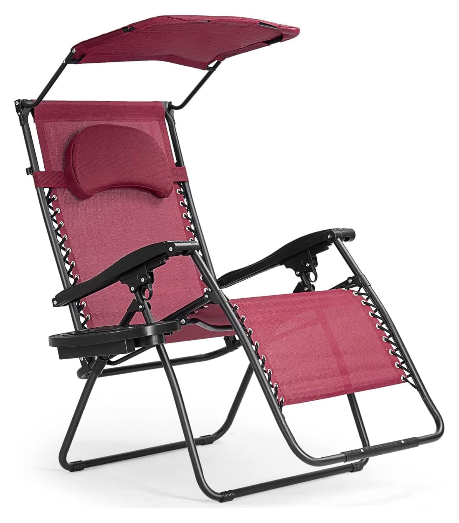 Chair with Shade Canopy, Reclining Lounge Chair with Adjustable Canopy ...