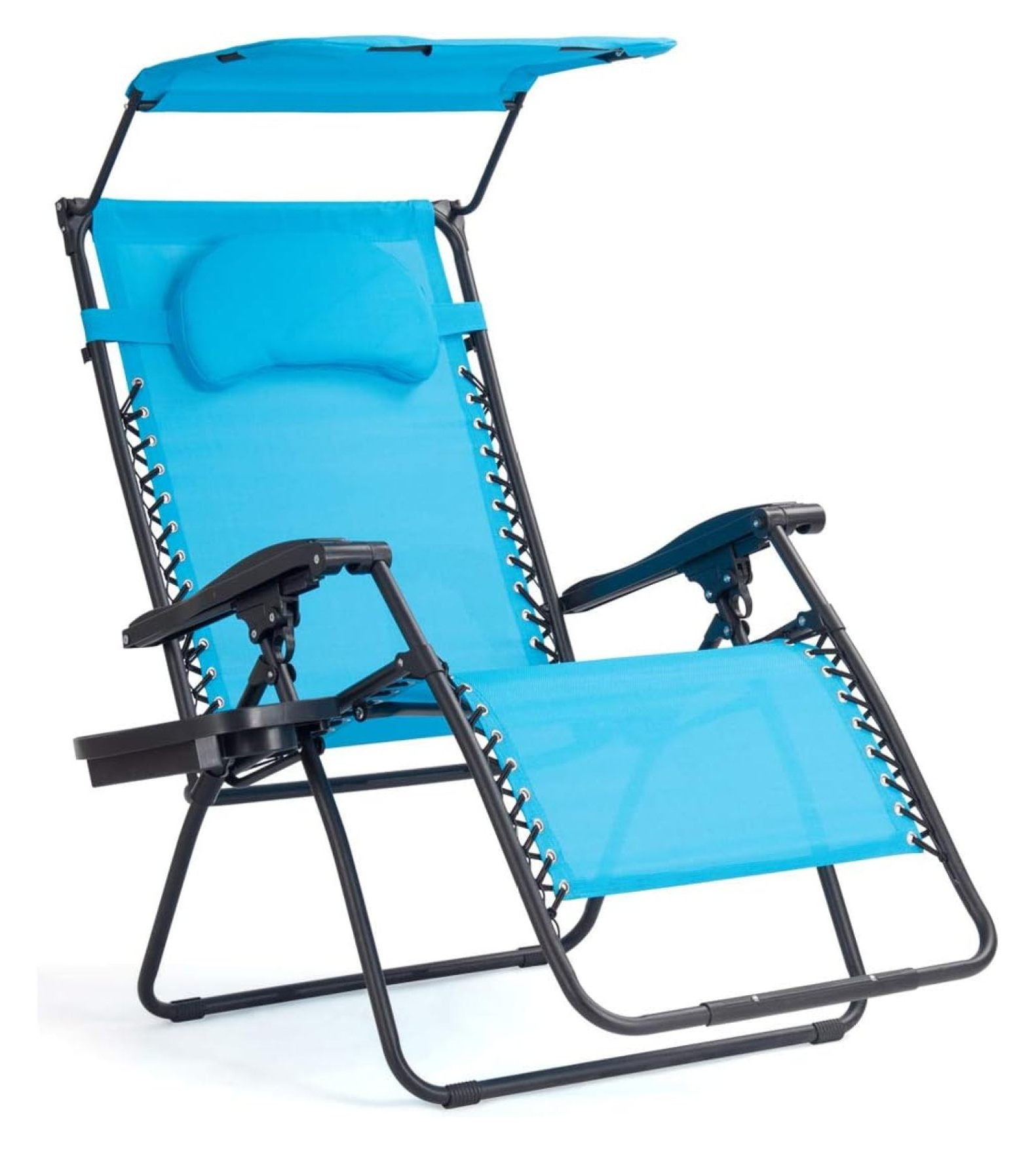 Chair with Shade Canopy, Reclining Lounge Chair with Adjustable Canopy ...