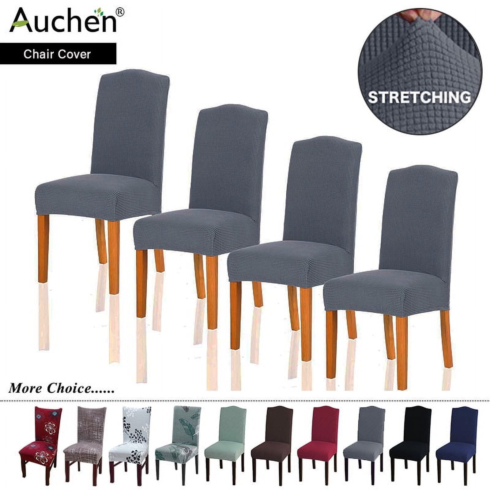 Chair Slipcover, AUCHEN Super Stretchy Dining Chair Covers Set of 4 ...
