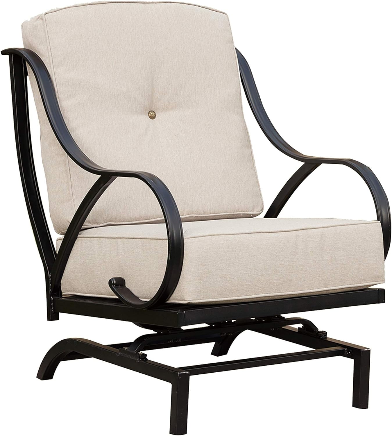 Chair Spring Single Armchair Black Metal Bistro Wrought Iron Furniture ...