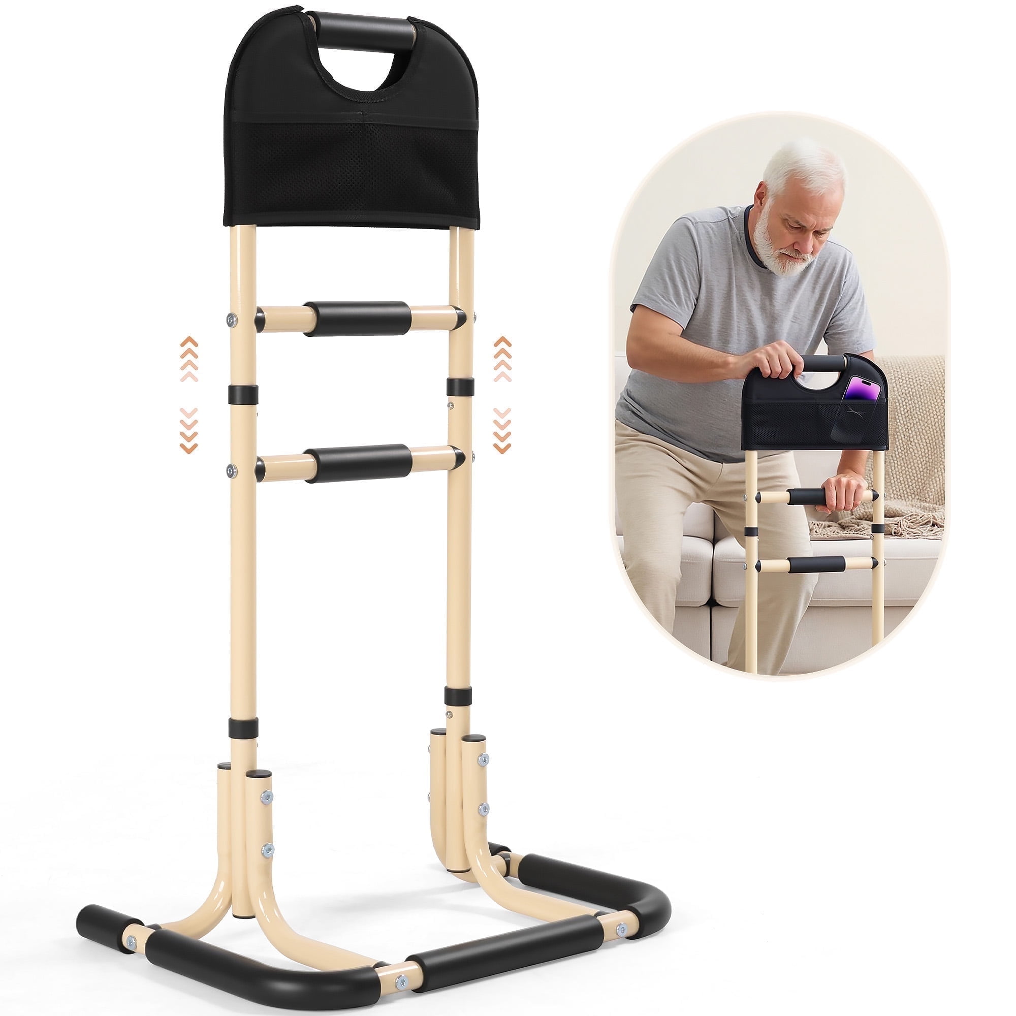 Naipo Chair Stand Assist for Elderly, Chair Rails with Non-Slip Covers ...